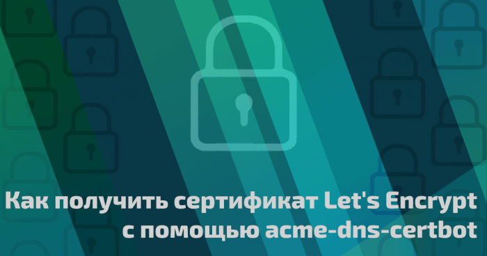 Как получить сертификат Let’s Encrypt с помощью acme-dns-certbot